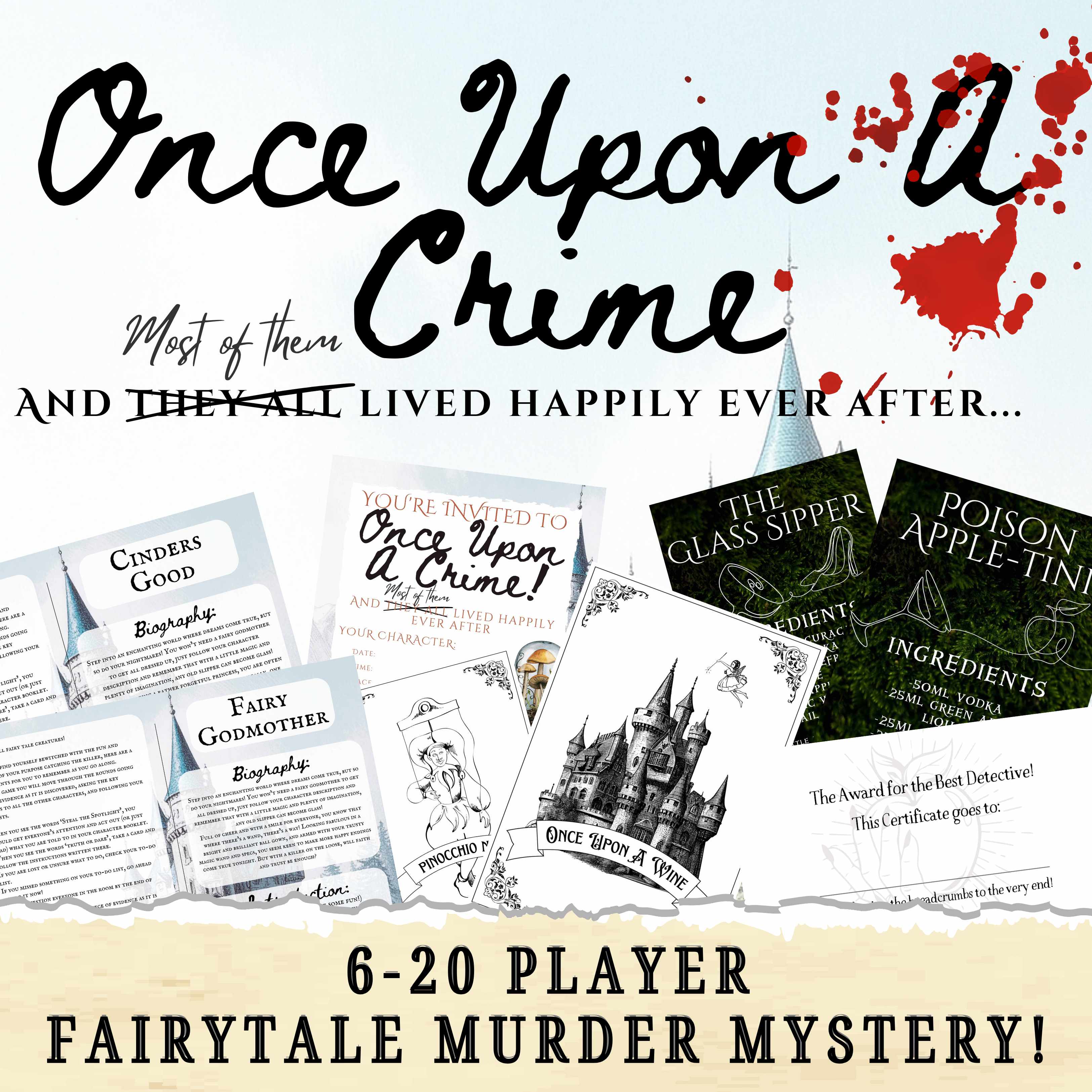 Once Upon A Crime- A Fairy Tale Themed Murder Mystery Party Game (6-20 ...